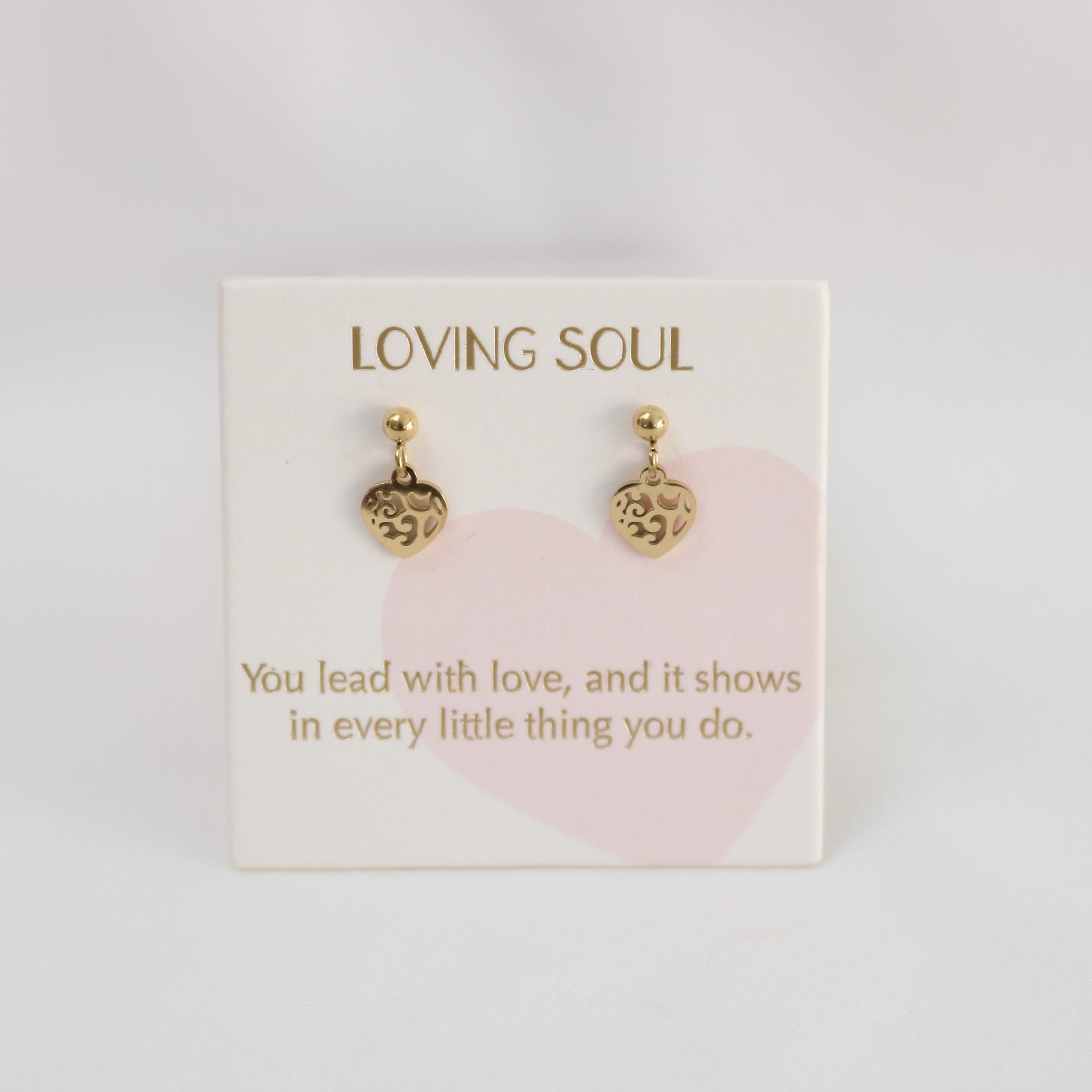 Loving Soul Drop Earrings in Gold or Silver | Love Lunamei