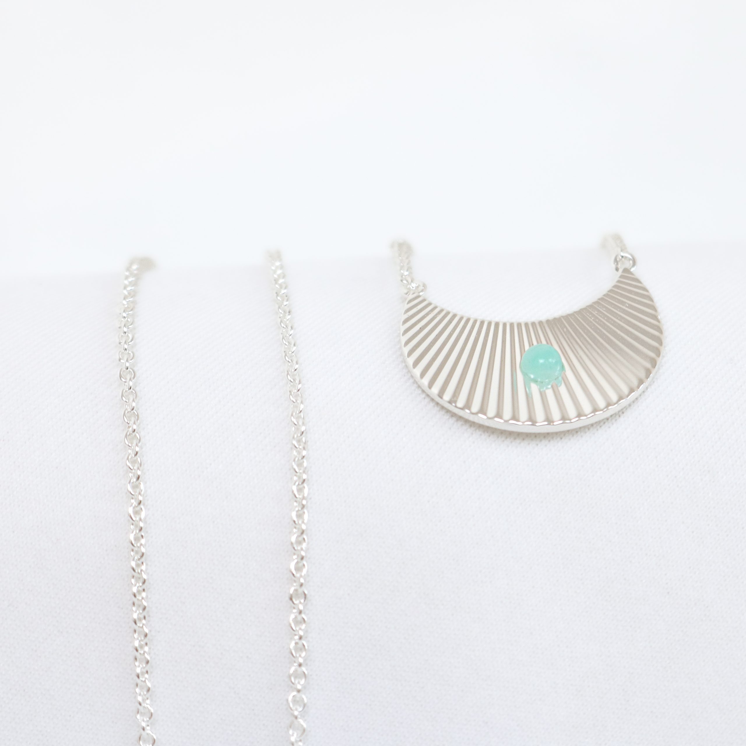 Moon Beam Necklace in Silver with Green Amazonite | Love Lunamei